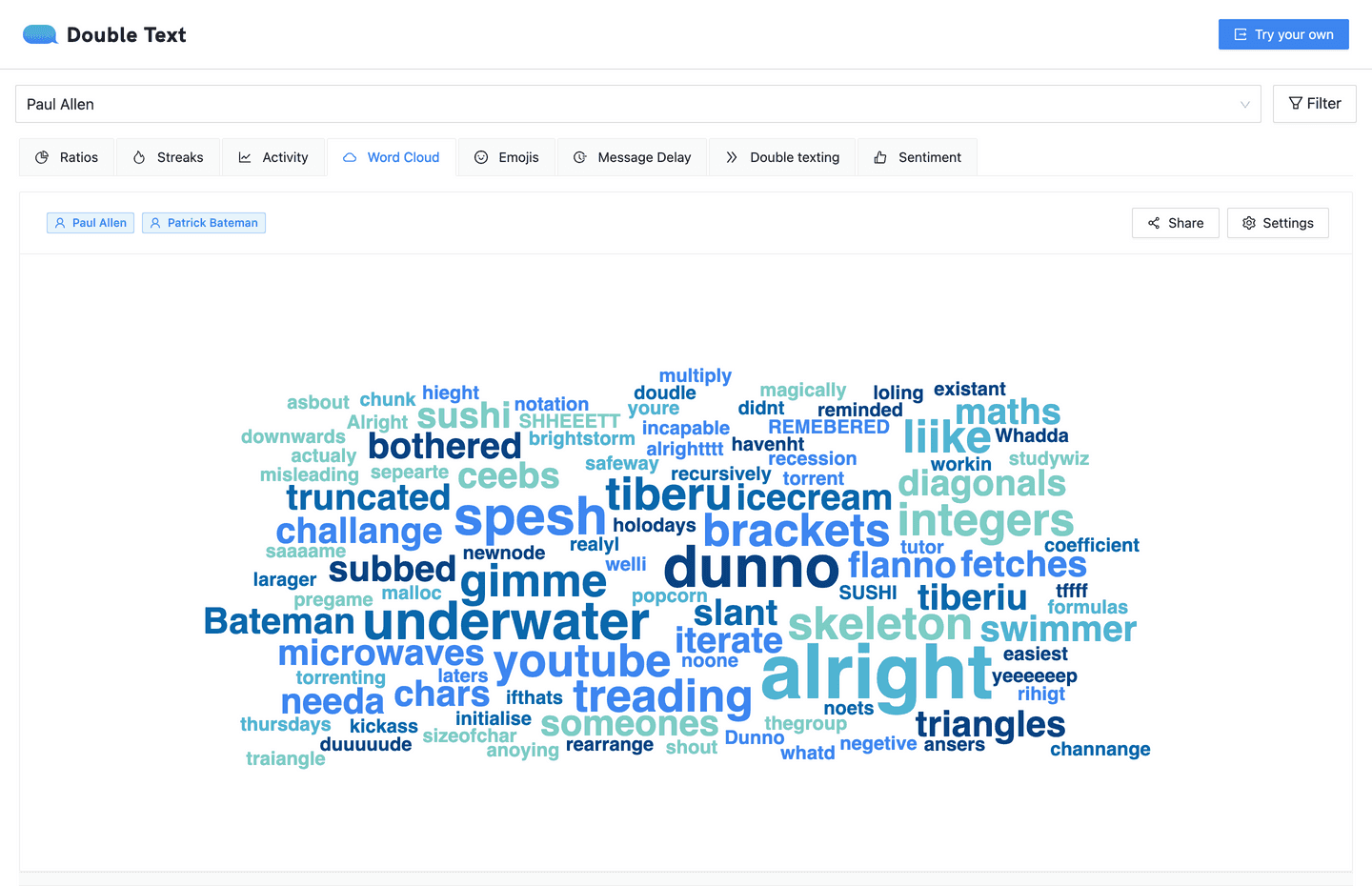 DoubleText - Chat Analysis for Messaging Apps