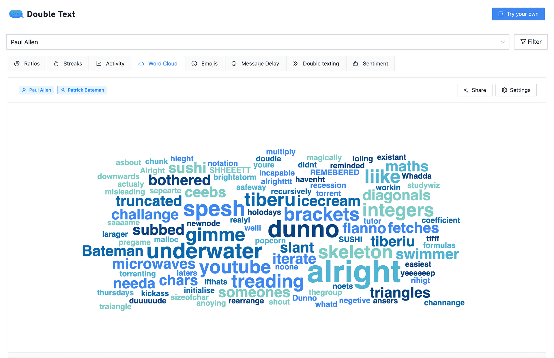 DoubleText - Chat Analysis for Messaging Apps